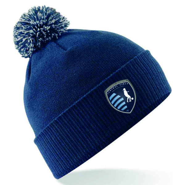 Central FA Girls Bobble Hat - Navy | The Soccer Shop:Direct